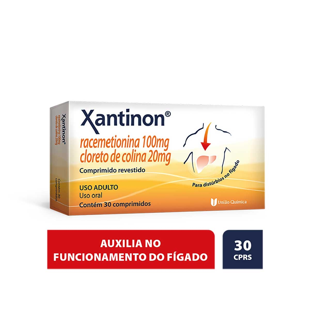 Xantinon Racemetionina 100mg + Colina 20mg 30 comprimidos com menor ...