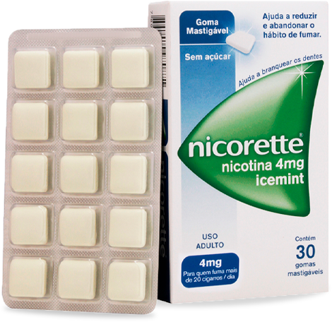 Nicorette Icemint Goma Mastigável Sem Açúcar 4mg 30 Comprimidos | Onofre